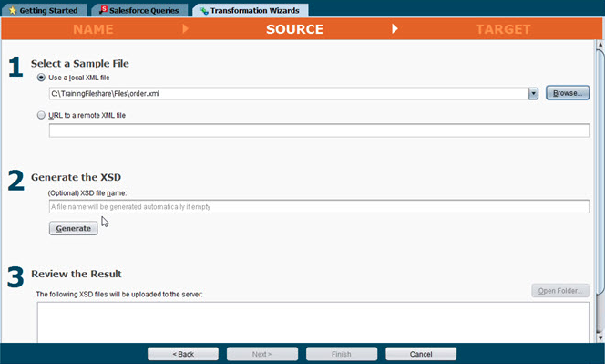 Dynamic XML schema generation in Jitterbit Design Studio